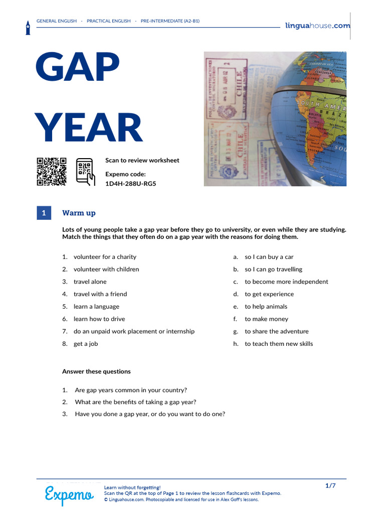 Gap Year British English Student | PDF