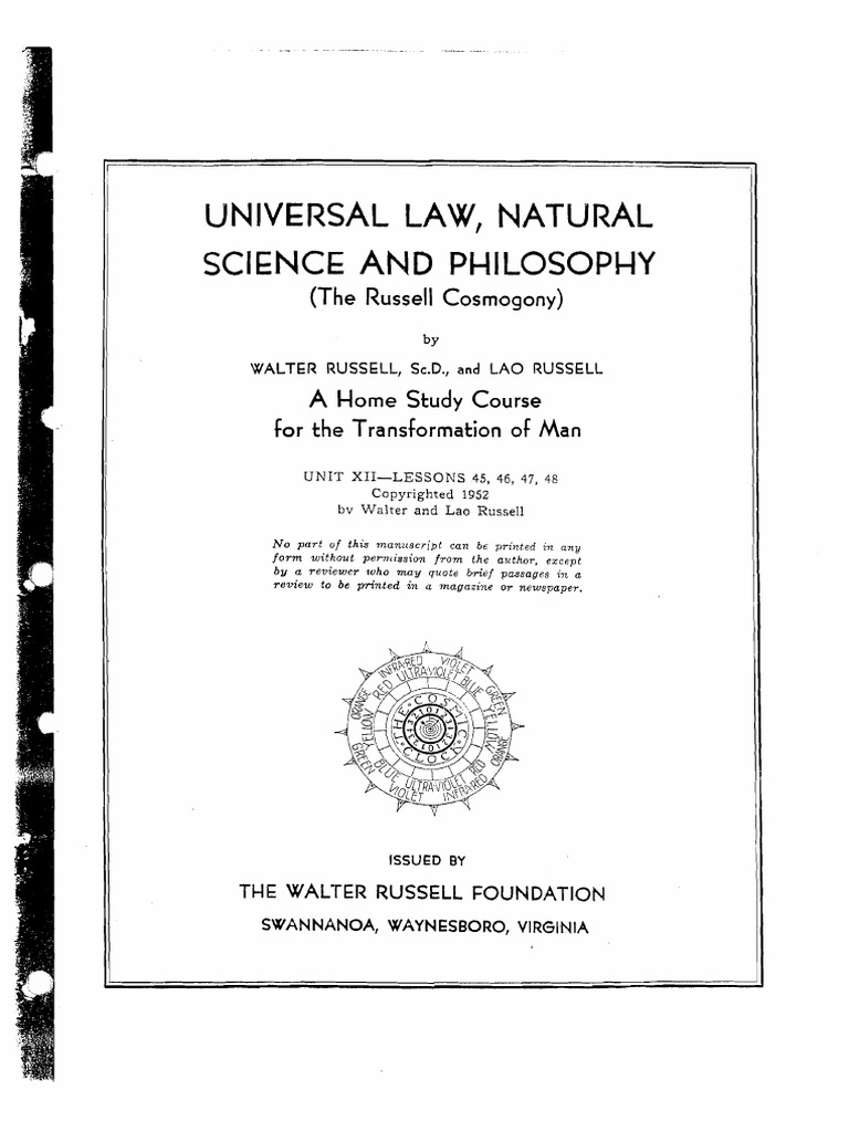 Walter Russell S Home Study Course Unit 12 Lessons 45 46 | PDF ...
