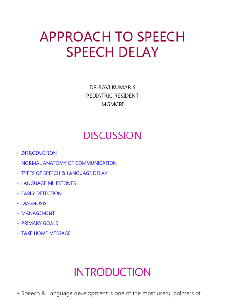 Speechdelayravi 180410141626 | PDF | Speech | Behavioural Sciences