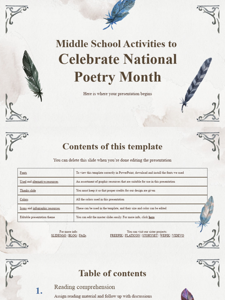 Middle School Activities To Celebrate National Poetry Month by Slidesgo ...