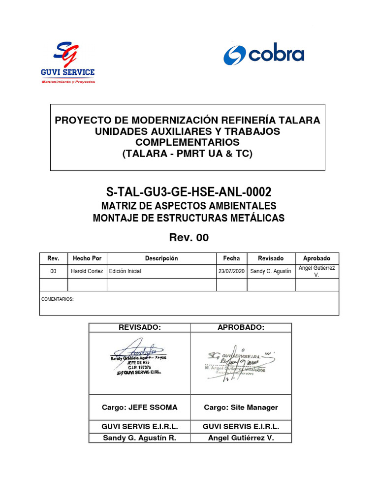 S-Tal-Gu2-Gen-Hse-Anl-0002 - 00 Matriz de Aspectos Ambientales ...