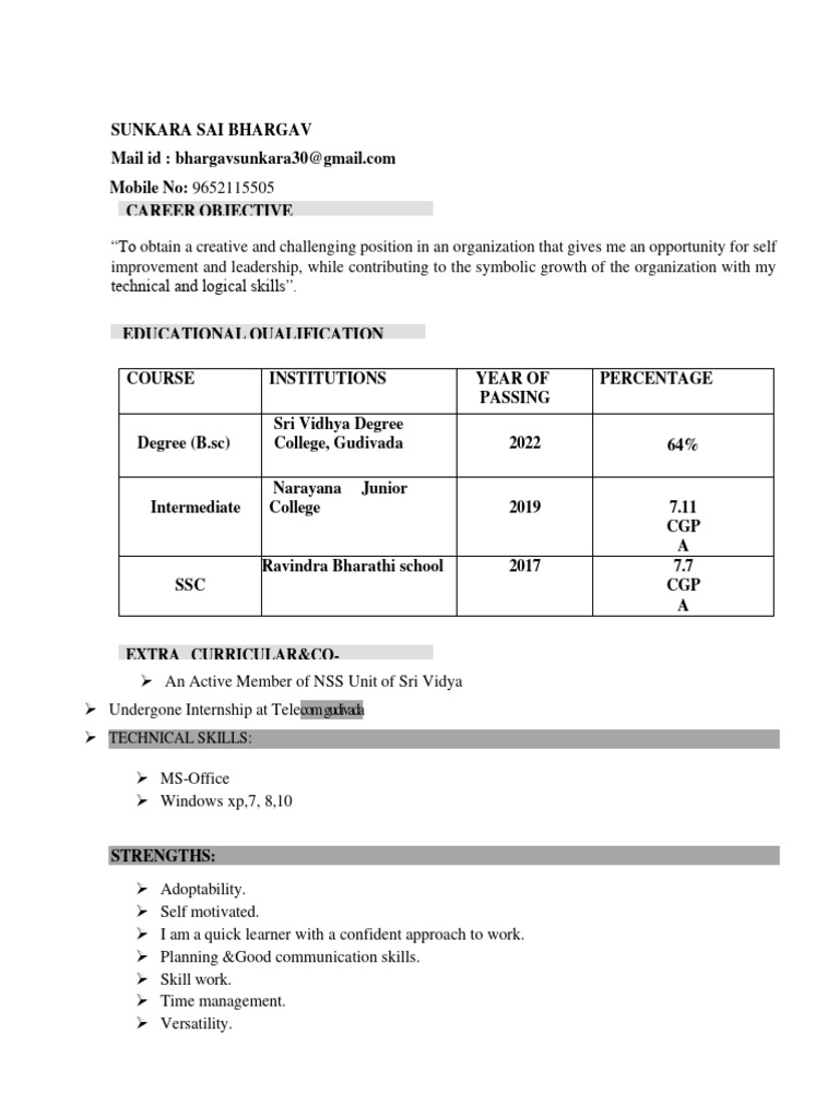 Bhargav Resume | PDF