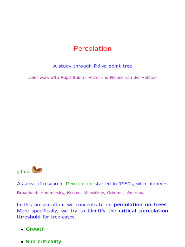 Percolation on Trees: Critical Thresholds | PDF | Mathematical ...