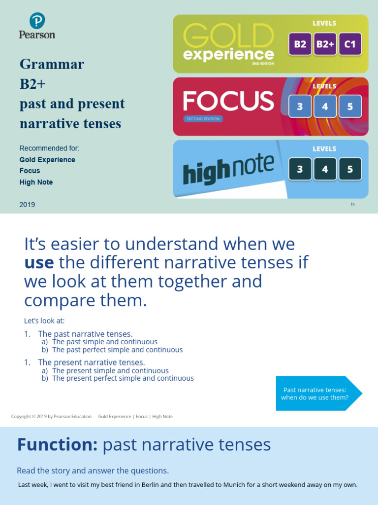 Grammar B2+ - 6 Past and Present Narrative Tenses | PDF | Verb ...