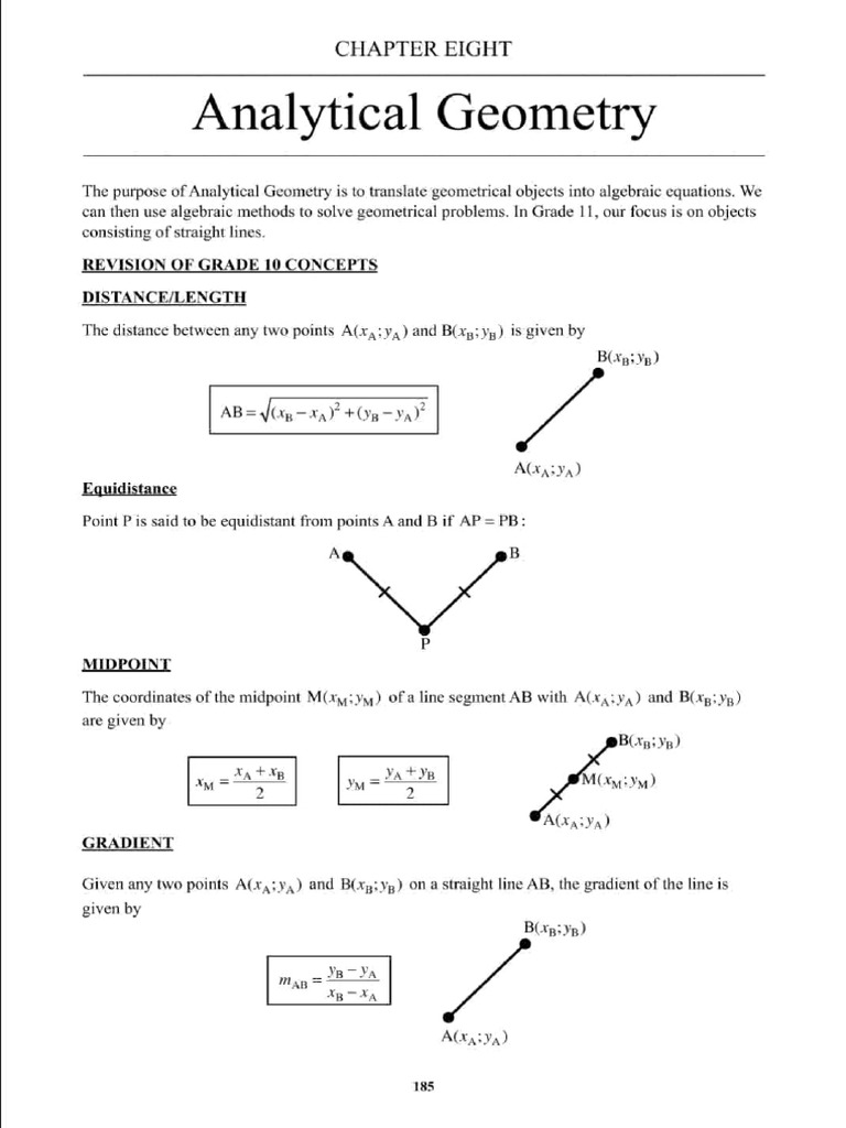 Analytical Geomerty Grade 11 | PDF