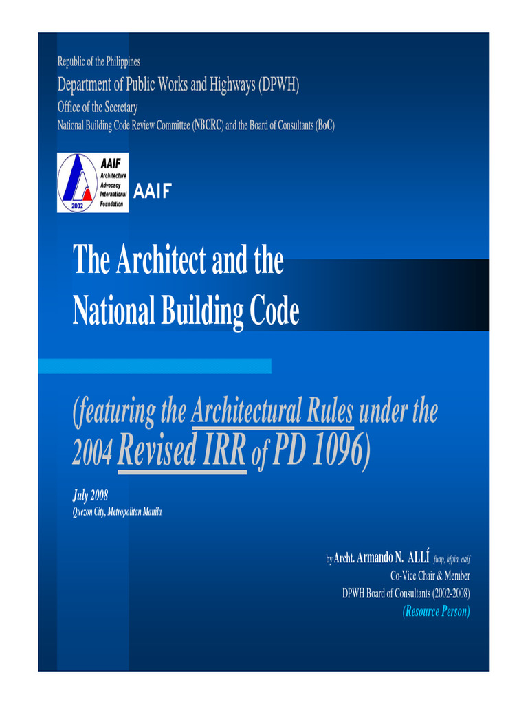 National Building Code for Architects | PDF | Architectural Design ...