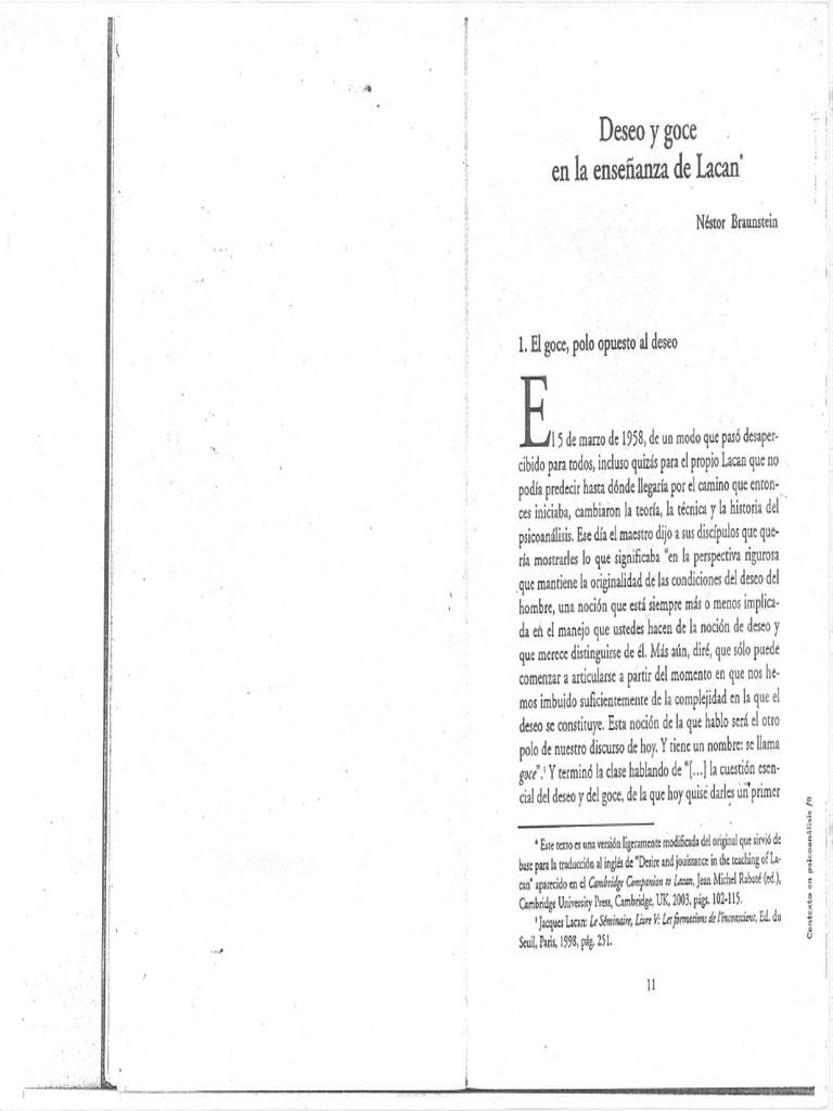 Braunstein Deseo y Goce | PDF