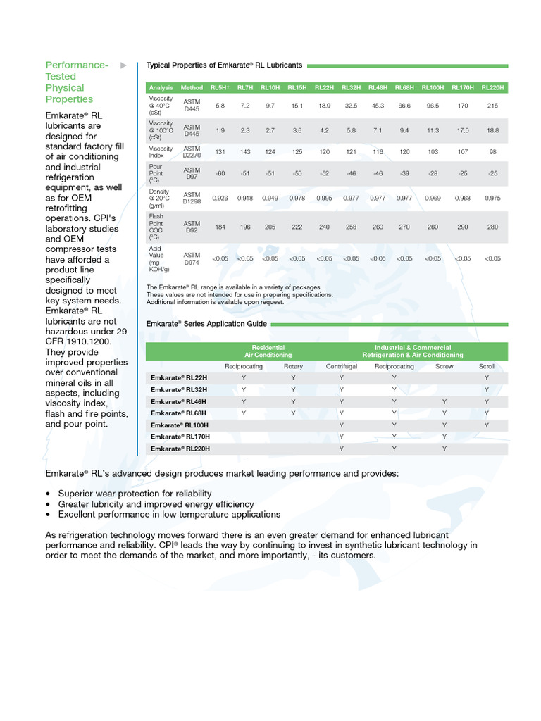 Emkarate Refrigeration 32 68 | PDF | Viscosity | Applied And ...