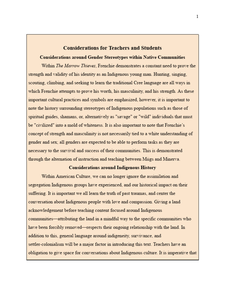 The Marrow Thieves Disrupt Texts Prototype | PDF | Indigenous Peoples ...