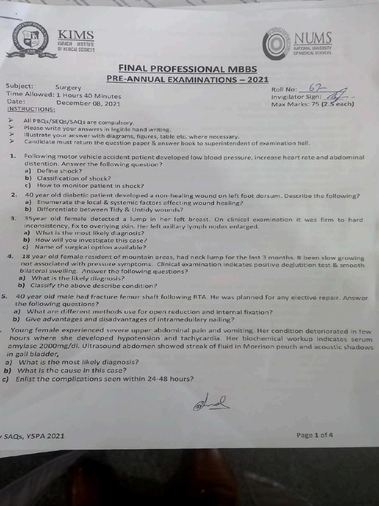 CMH Lahore Surgery Solved | PDF