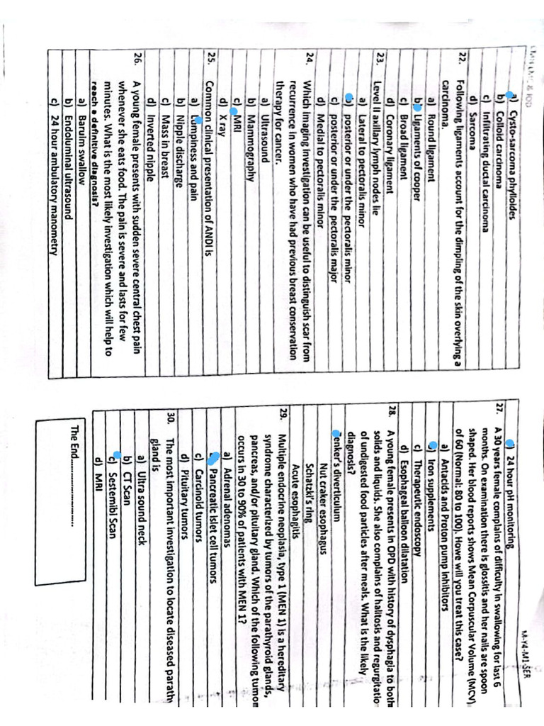 Ward MCQ Tests Surg | PDF