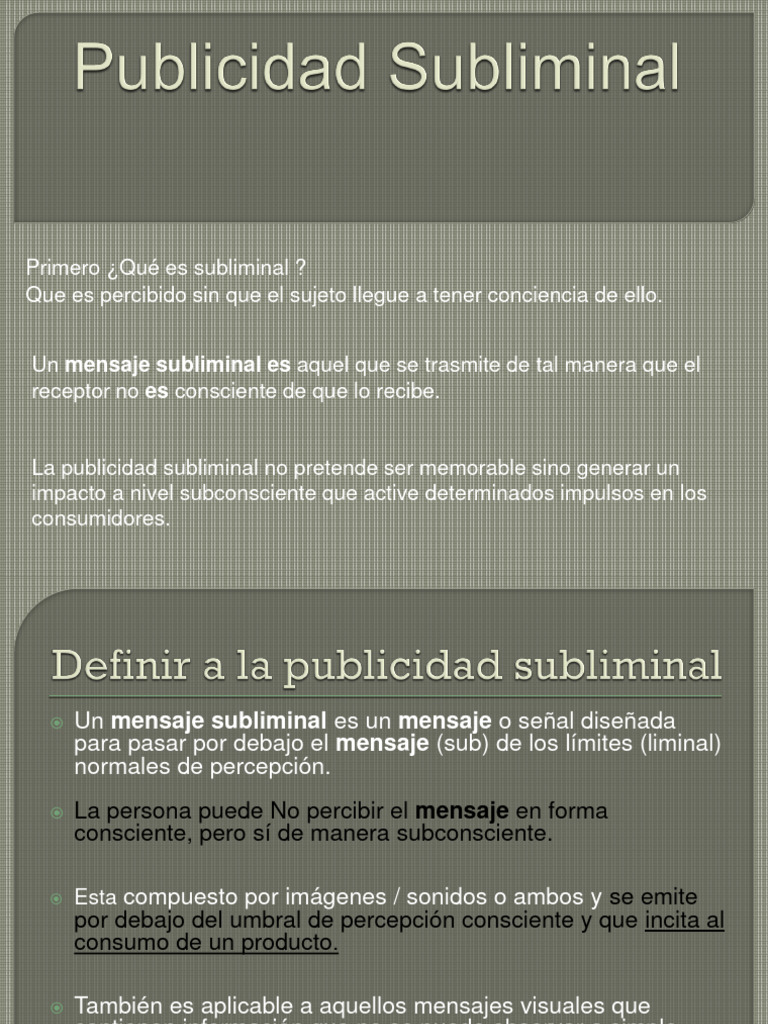 Publicidad Subliminal: Impacto y Tipos | PDF | Publicidad