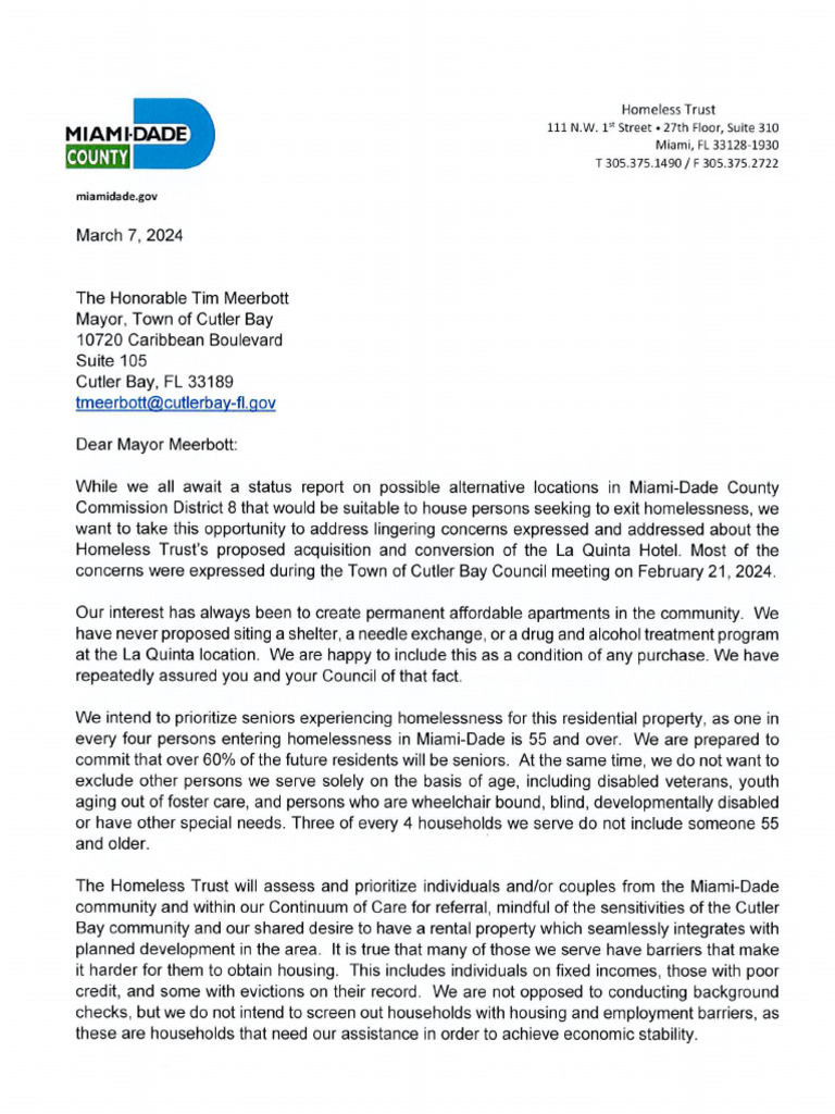 Letter To Mayor Tim Meerbott With Attachments 03 07 24 | PDF