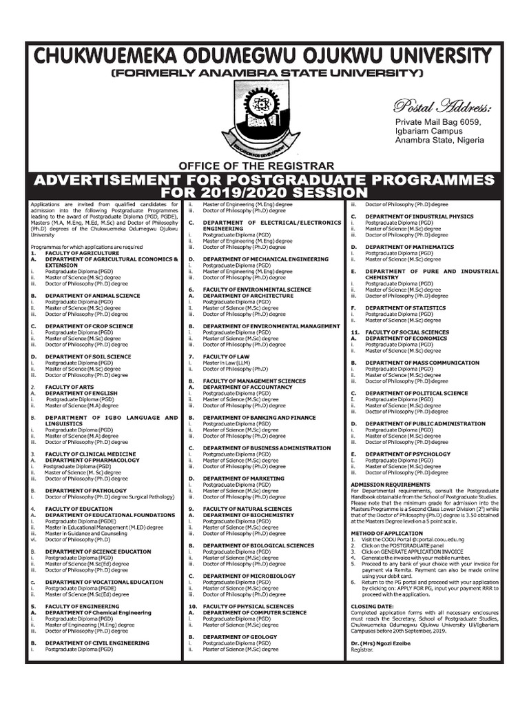 PG Advert 2019 | PDF