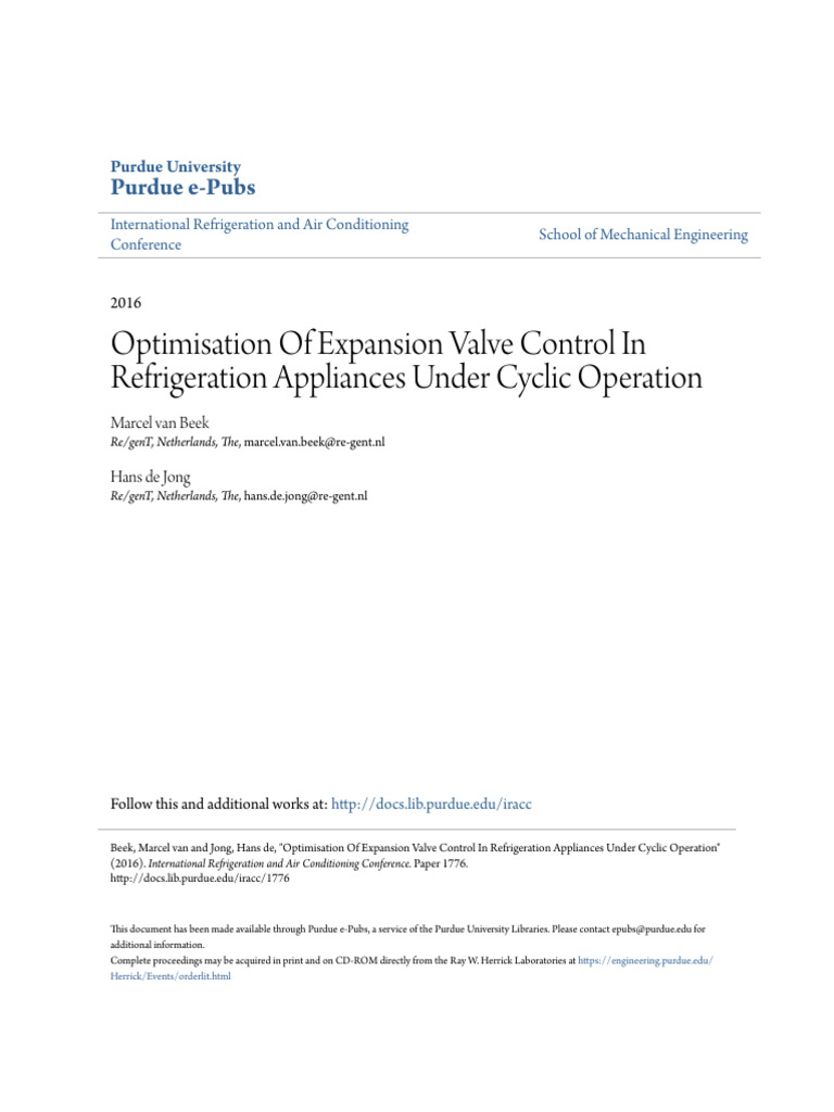 Optimizing Expansion Valve Control in Refrigeration | PDF ...