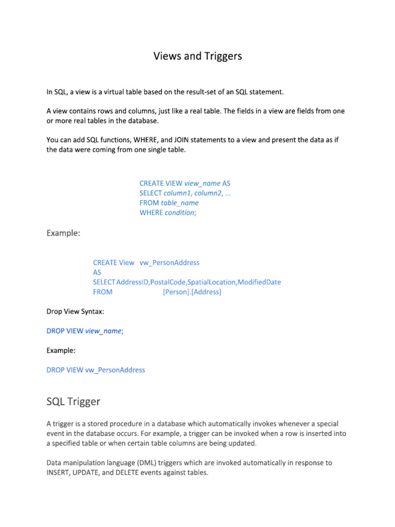 12.views and Triggers | PDF