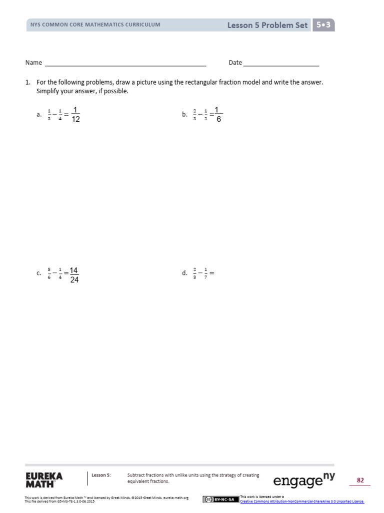 Add and Subtract Fractions 2-Páginas-9-15 | PDF | Creative Commons ...
