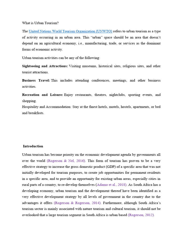 What Is Urban Tourism | PDF | Tourism | Economies