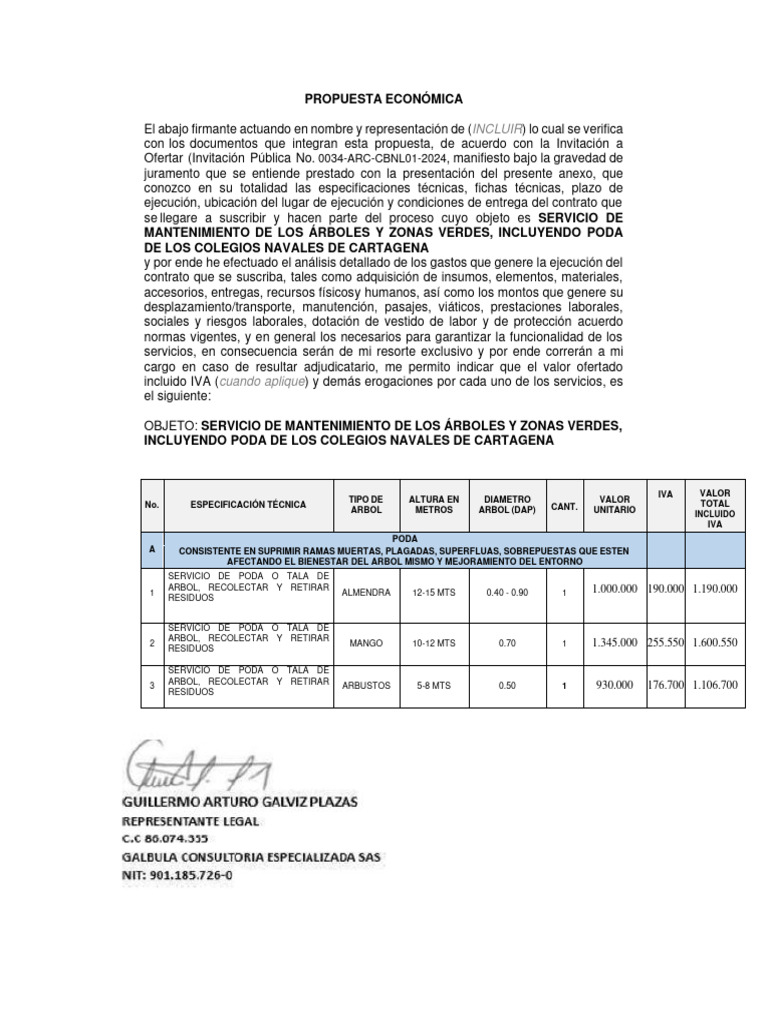 Propuesta Económica | PDF | Economias