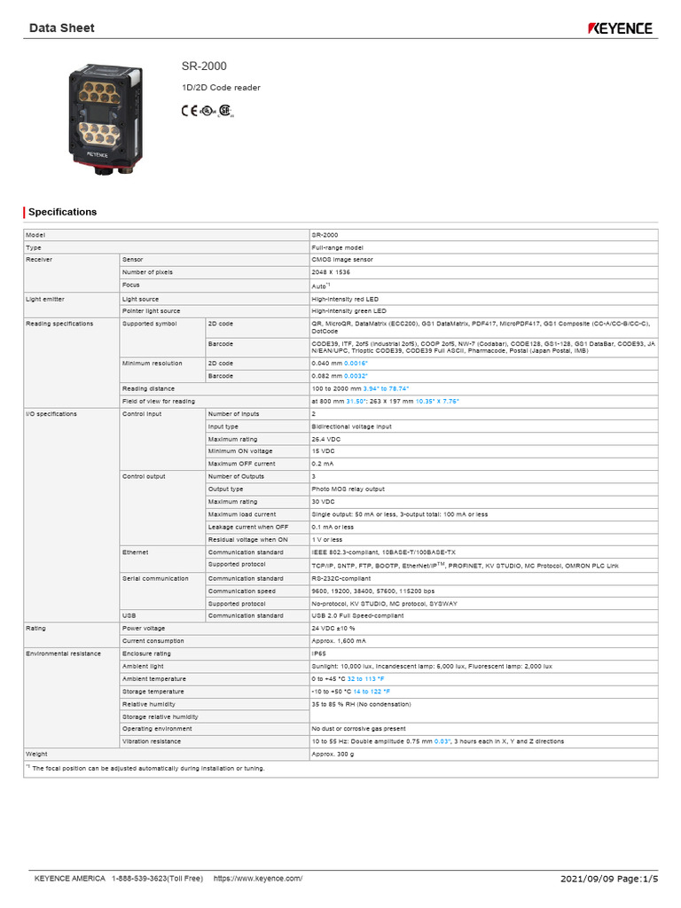 SR-2000 Datasheet | PDF
