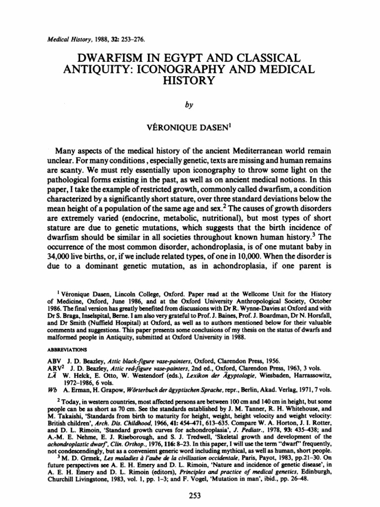 Dwarfism in Ancient Egypt and Antiquity | PDF | Pelvis | Wellness