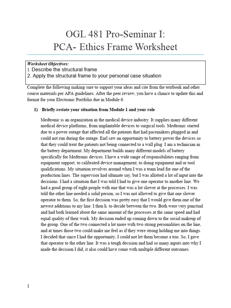 3 Ethics Frame Worksheet | PDF