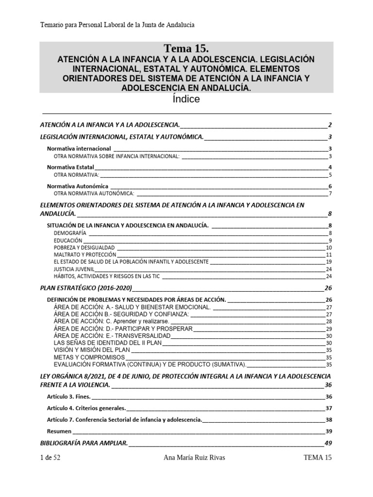 Tema15 2021 52p 522 | PDF | Derechos de los niños | Convenio europeo de derechos humanos
