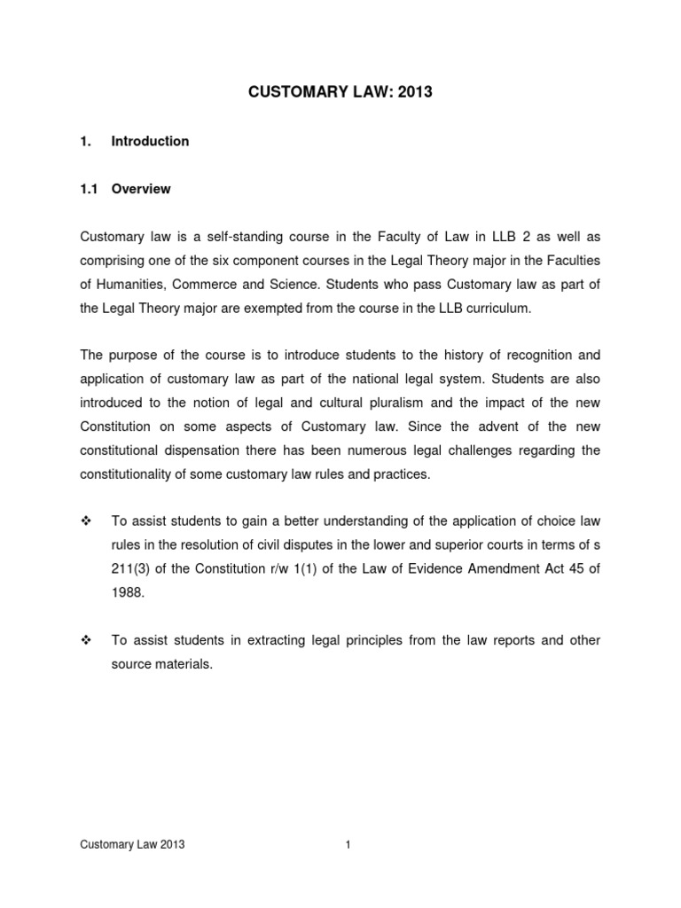 Customary Law | PDF | Knowledge | Precedent