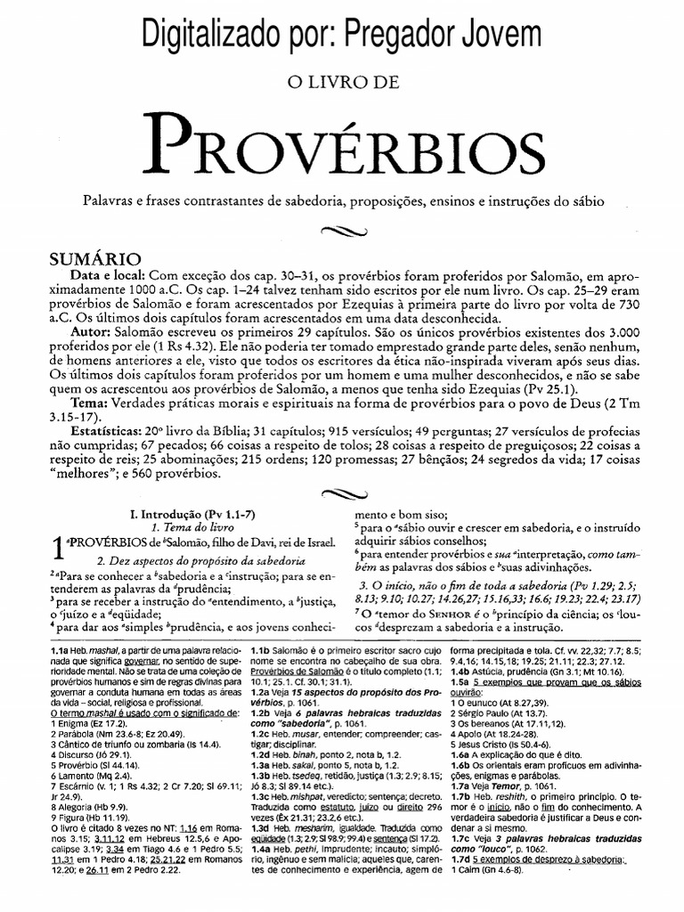 20 - Bíblia Dake - Provérbios | PDF | Sabedoria | Livro dos Provérbios