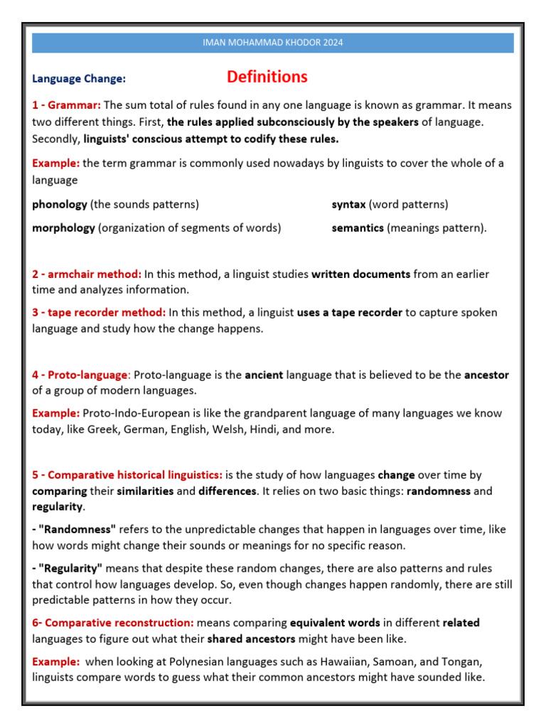 Language Change 2024 | PDF | Linguistics | Word