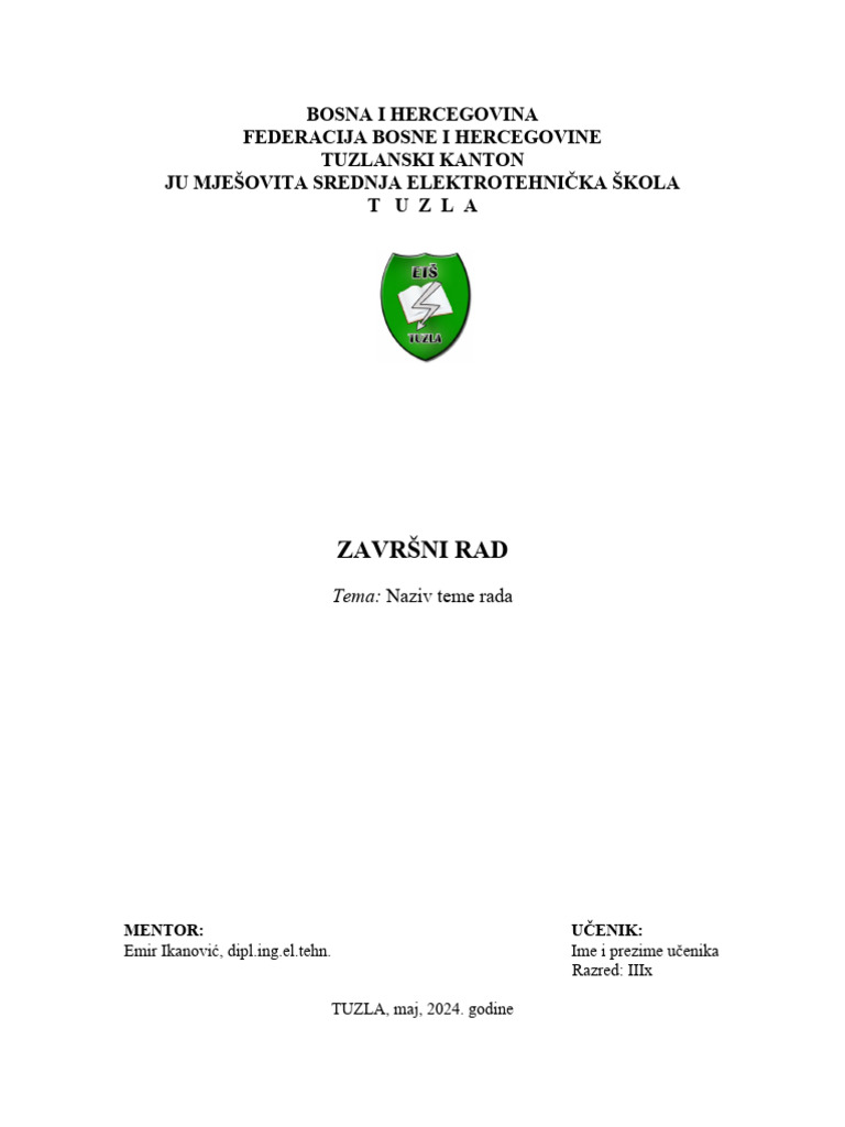 Zavrsni Rad - Pismeni 2024 | PDF