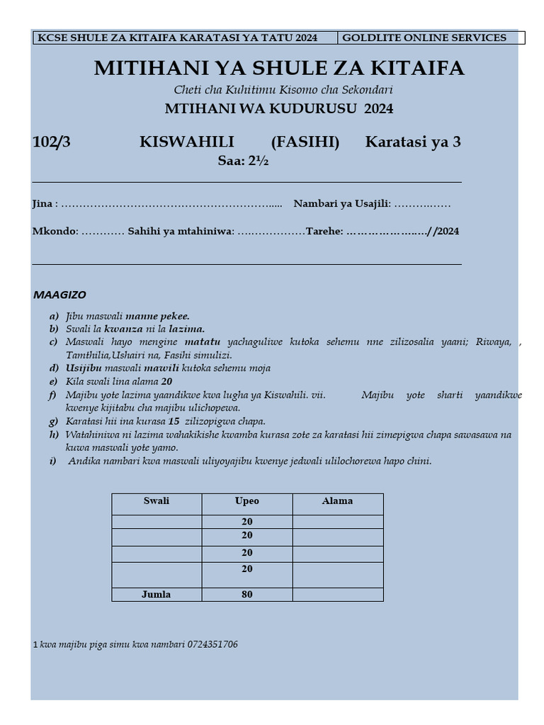 KIS TOP SCHOOLS PP3 2024 EXAMS-unlock | PDF