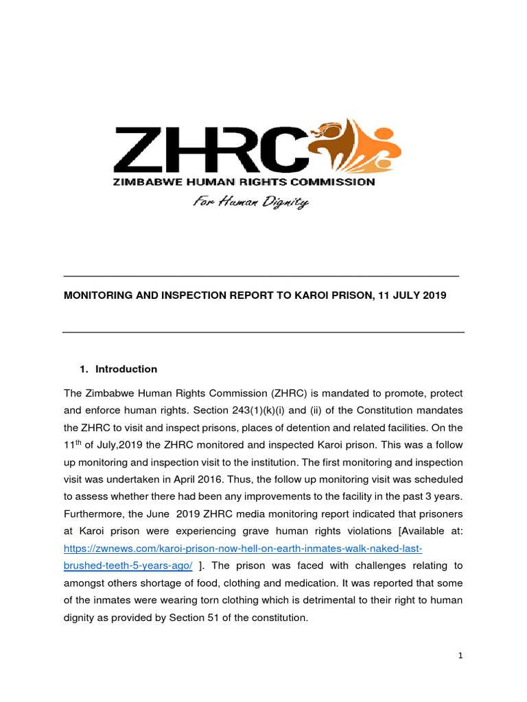 Karoi Follow Up Prison Report Final | PDF | Prison