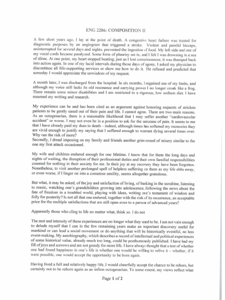 Passage For Assignment One | PDF