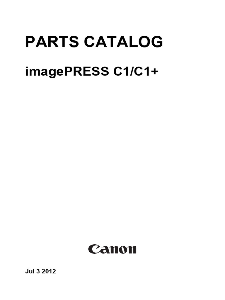Parts Catalog. Imagepress c1 - c1+ | PDF | Motor Vehicle | Manufactured Goods