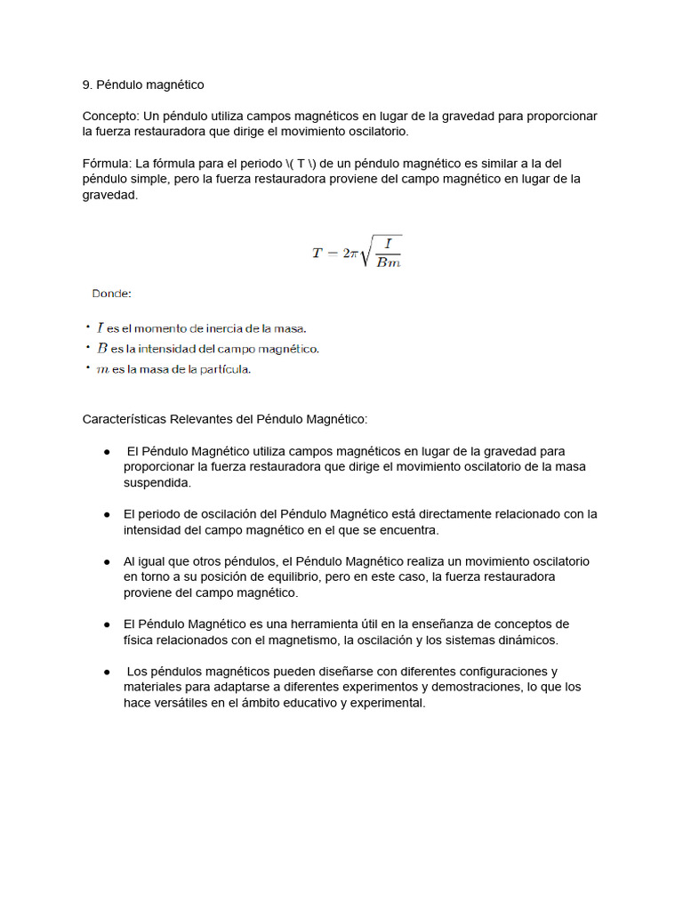 Pendulo Magnetico | PDF | Ciencia y matemáticas