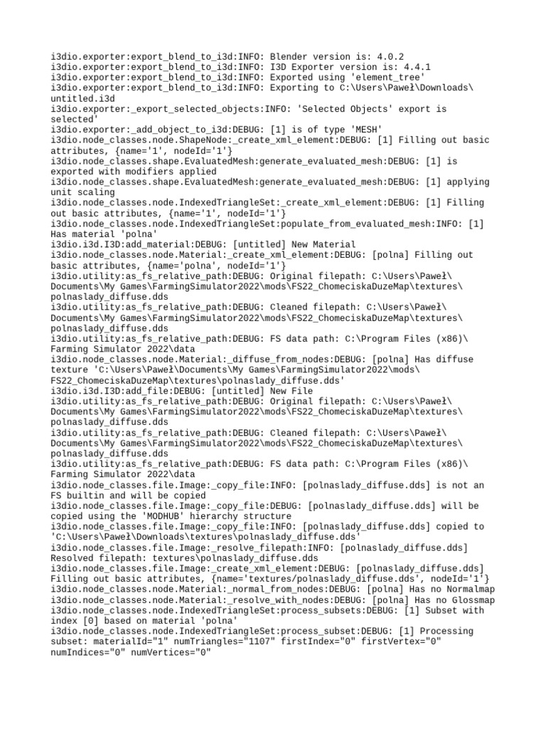Untitled Export Log Pdf Shape Software