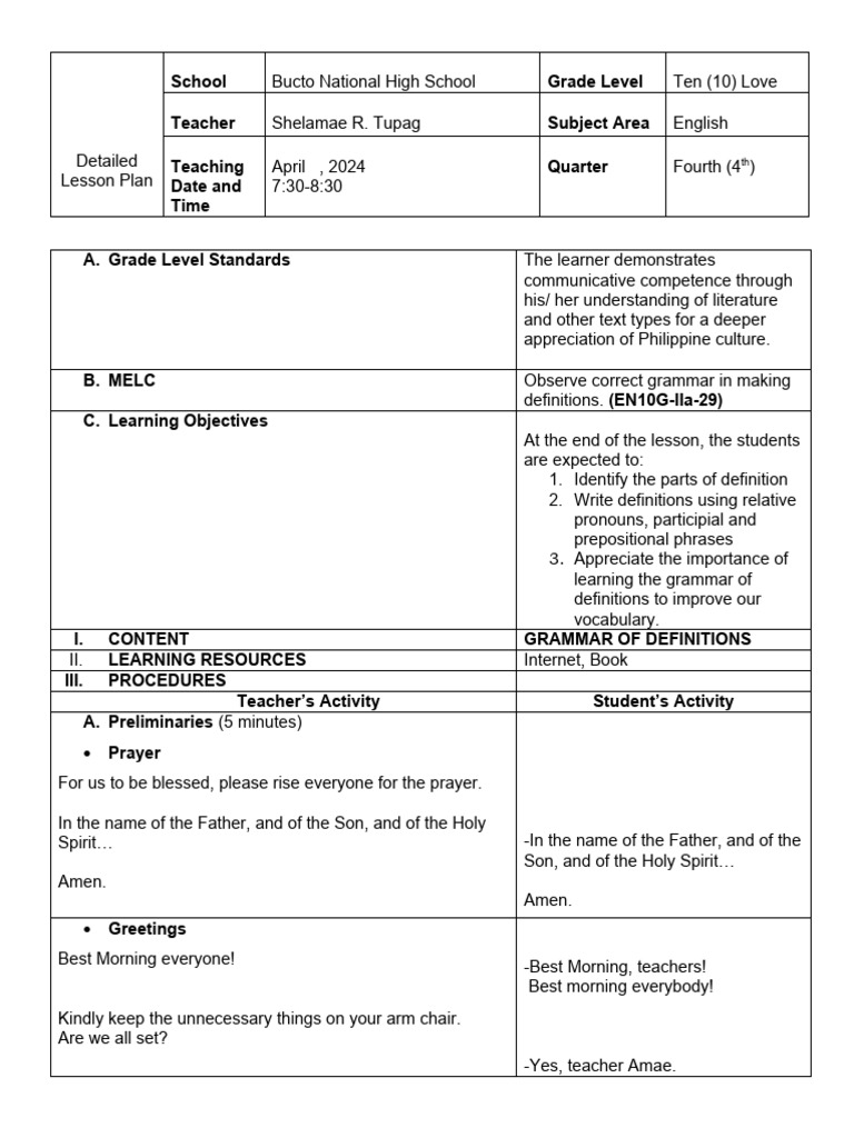 DLP 10 - 4.4 Relative Pronouns | PDF | Teachers | Sentence (Linguistics)