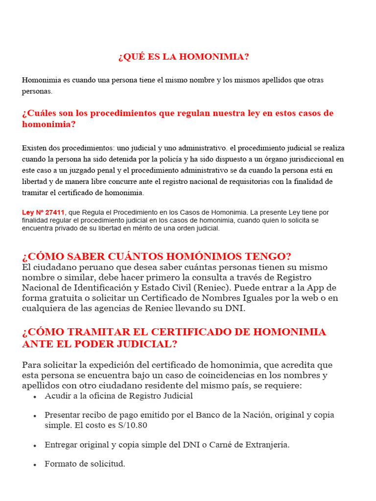 QUÉ ES LA HOMONIMIA grupo2 | PDF | Documento de identidad | Justicia