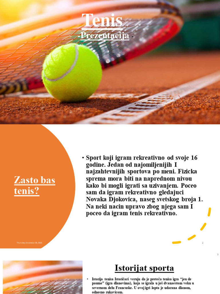 Prezentacija - Tenis | PDF
