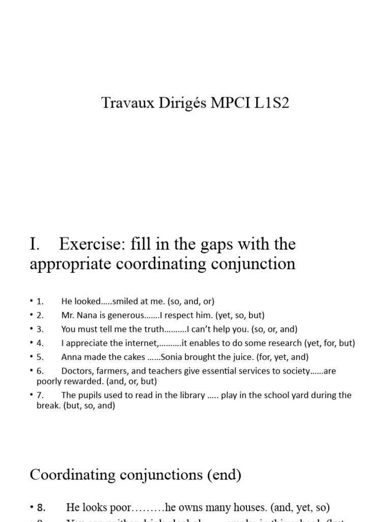 Travaux Dirigés MPCI L1S2 | PDF | Clause | Syntax