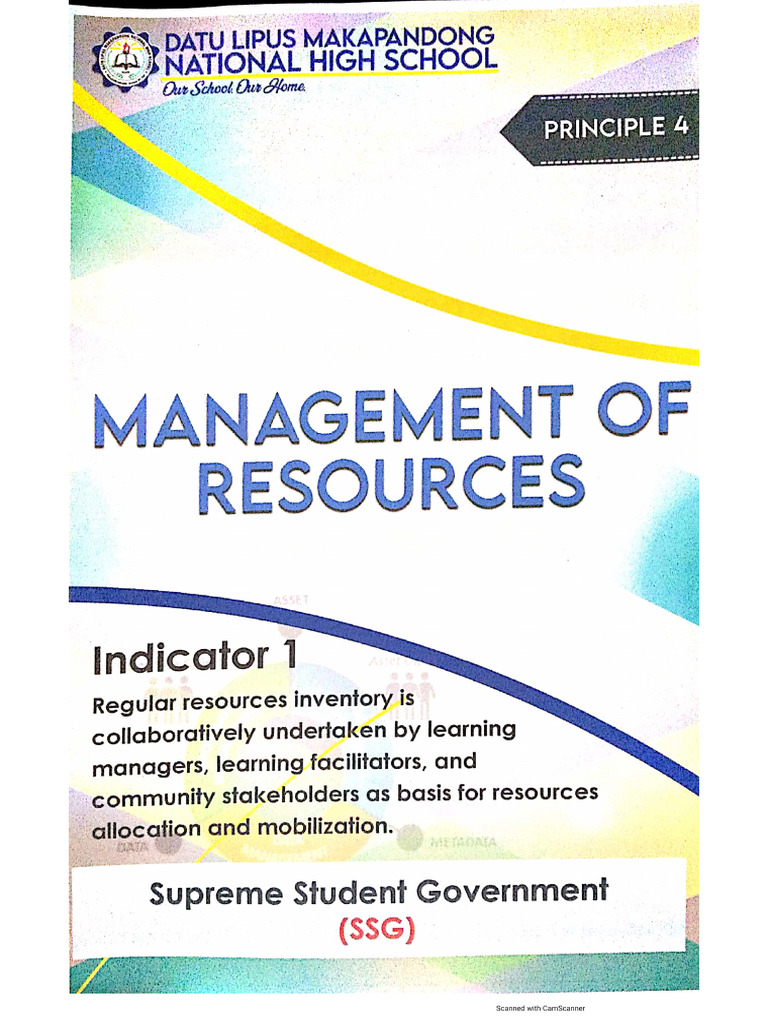 Management of Resources-SSG | PDF