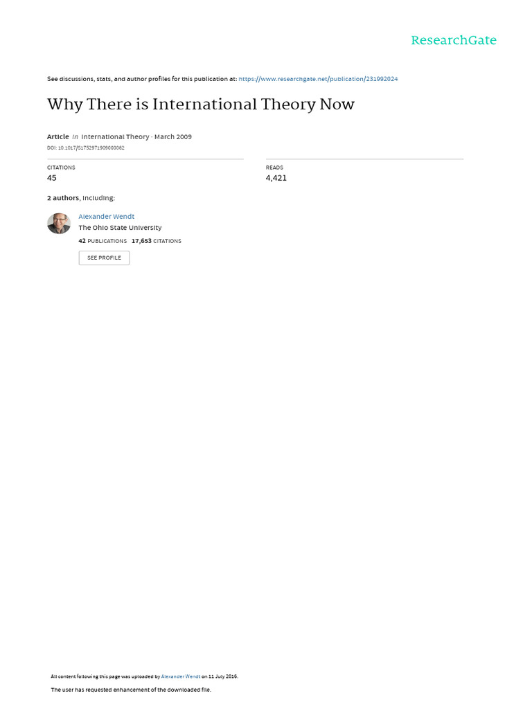 Why International | Download Free PDF | Theory | International Relations