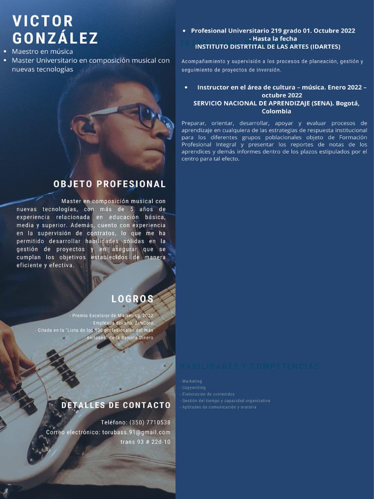 Verde y Blanco Bitonal Corporativo Currículum | PDF