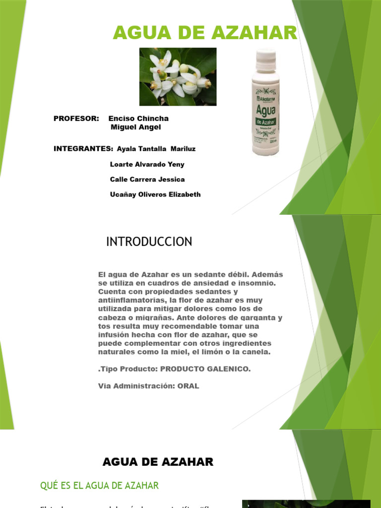 Beneficios y Uso del Agua de Azahar | PDF