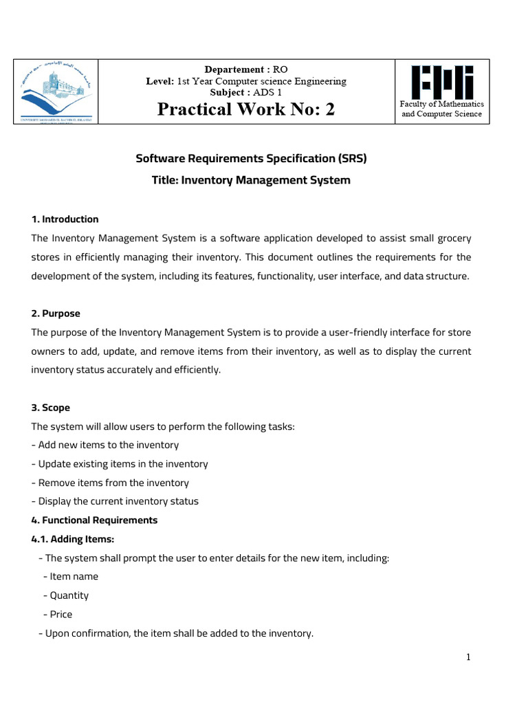 Inventory Management System TP2 | PDF | Usability | Inventory