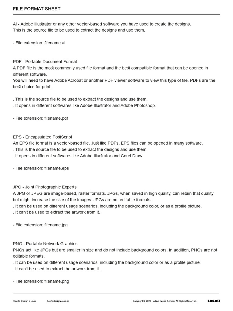 File Format Sheet - HDL | PDF