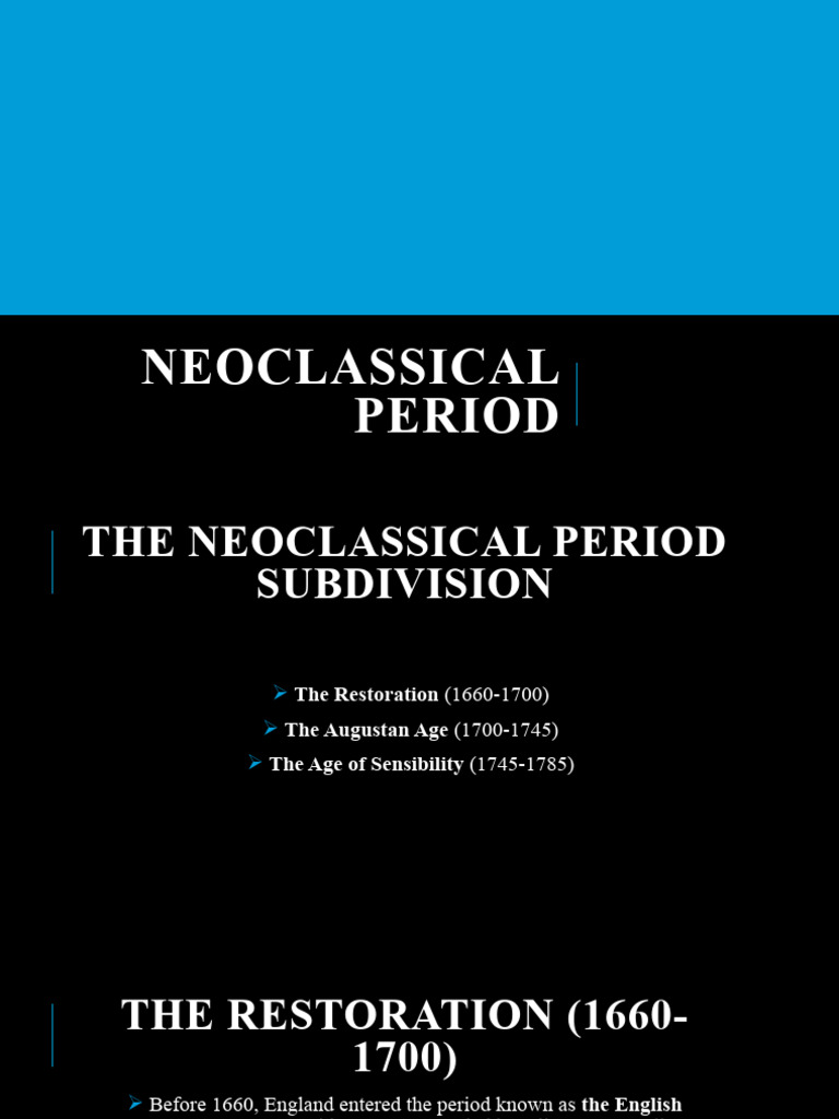 Neoclassical Period | PDF | Alexander Pope | English Literature