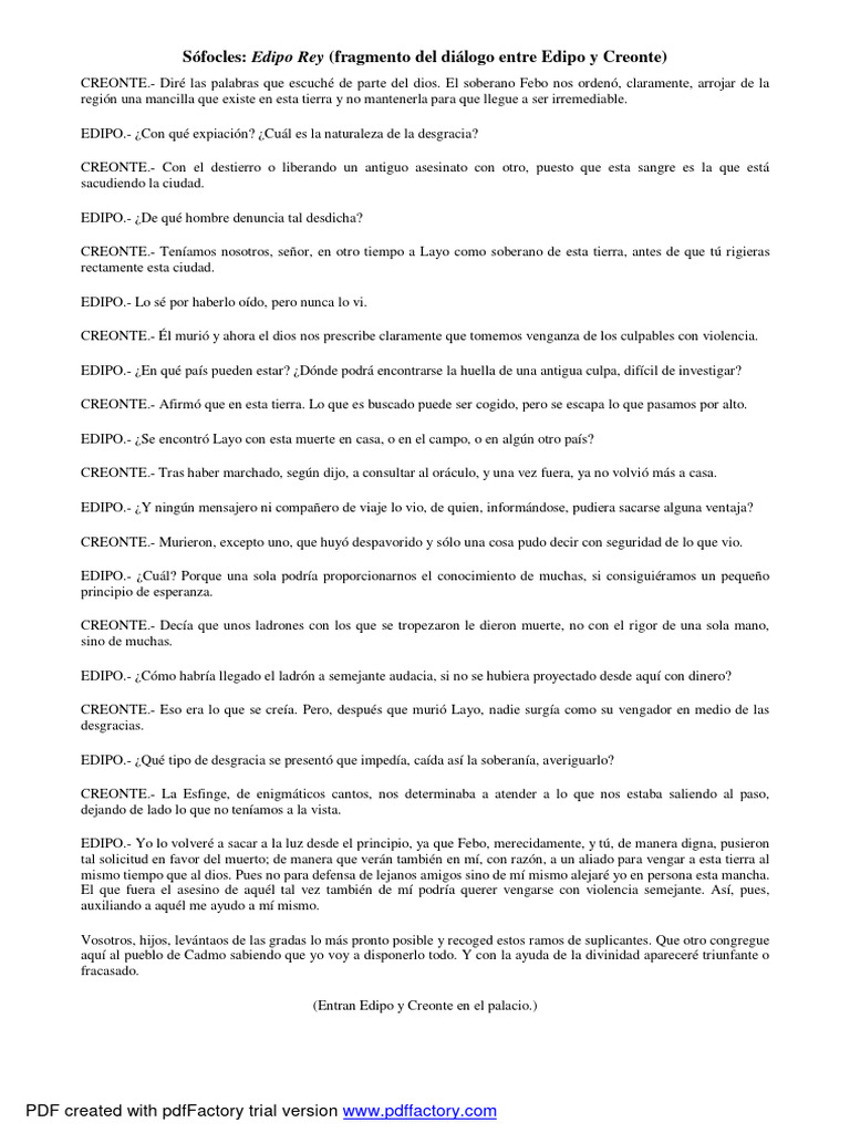 Edipo y Creonte | PDF | Edipo