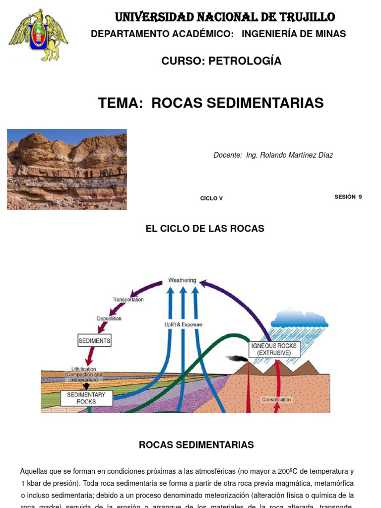 SESIÓN 9 - PETROLOGÍA | PDF | Roca (geología) | Roca sedimentaria